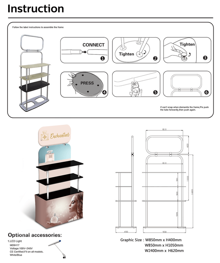 Fabric Backwall Display Rack with Header | Minimal Effort to Install ...