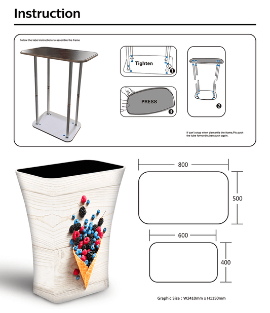 Square Bar Tube Fabric Counter | Sturdy & Easy Installation – Hello Display