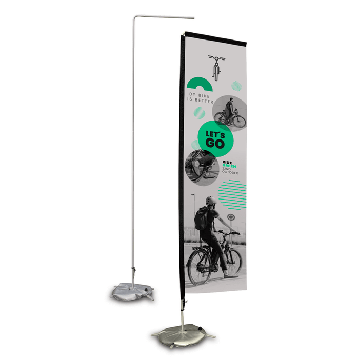 Outdoor Rectangular Full Aluminium Flag Banner | Install in Few Steps ...